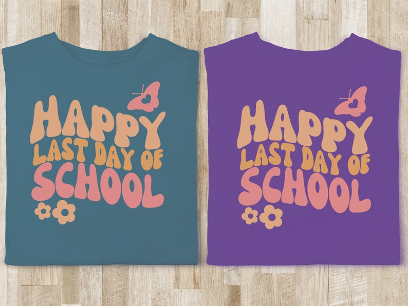 Happy Last Day of School Svg Butterfly Retro Flower Svg - Etsy