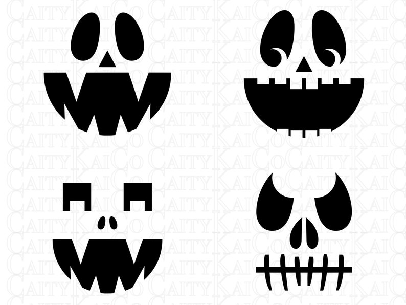 Pumpkin Face Svg Bundle of 32, Halloween Svg Bundle, Jack O Lantern Svg ...