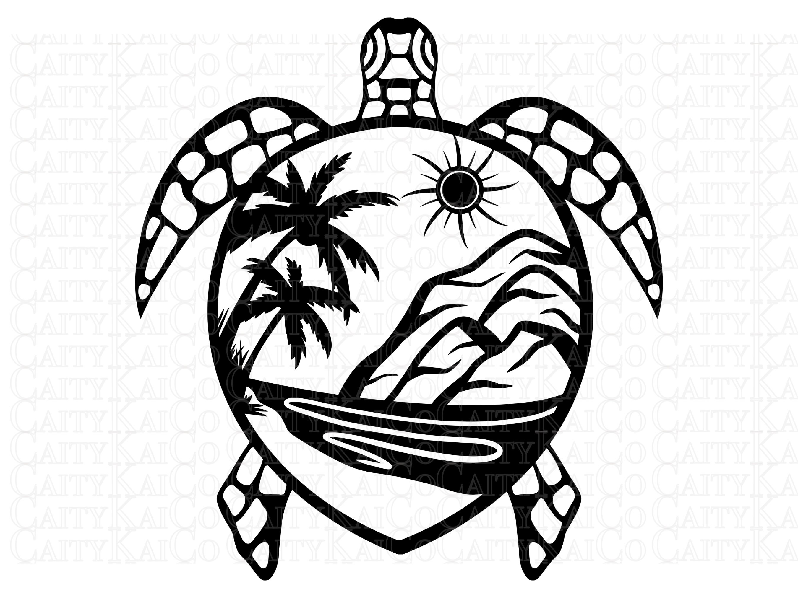 Sea Turtle SVG Bundle of 6, Tropical Island Beach Svg, Dxf, Png, Shirt ...