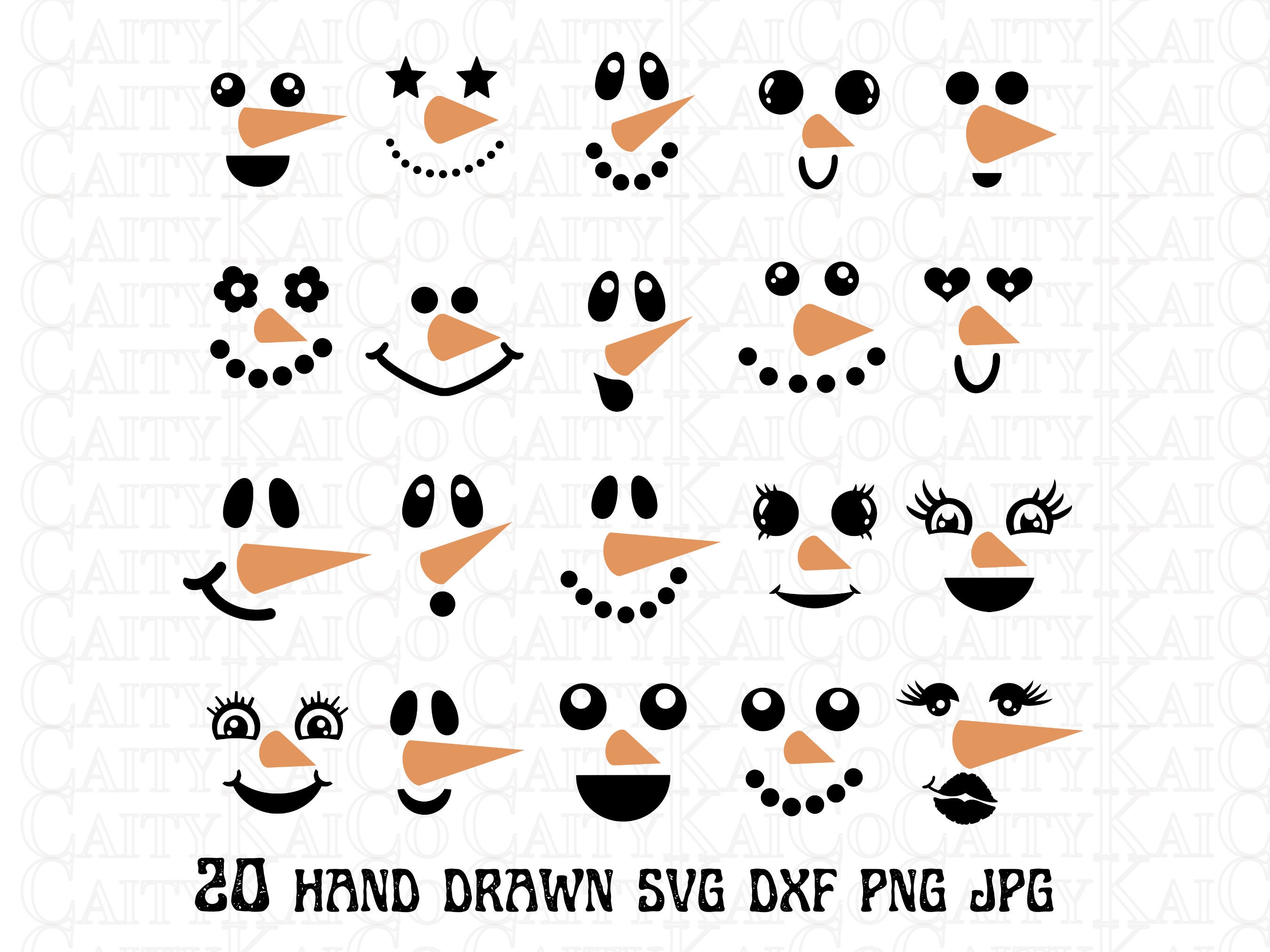 Snowman Face Svg Bundle of 20 Snowman Svg Christmas Svg - Etsy