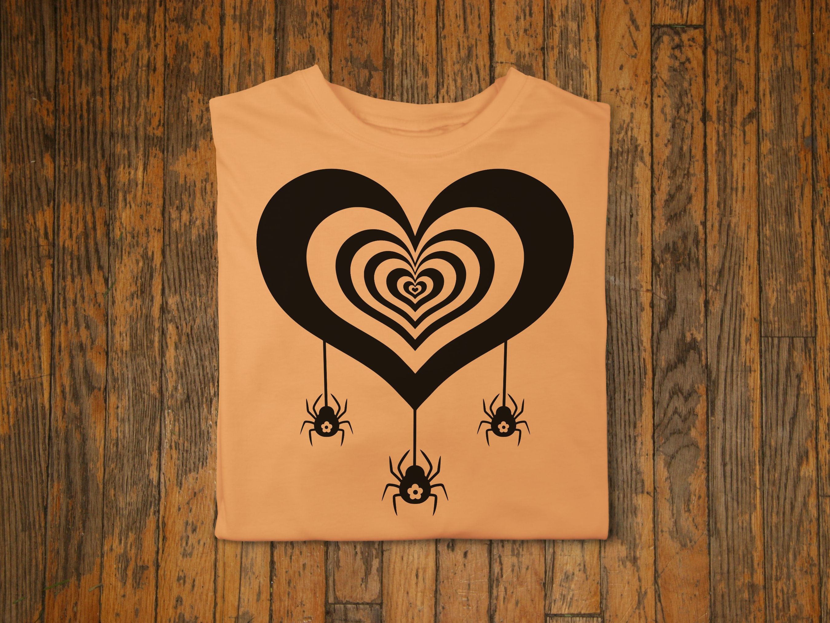 Retro Halloween Spider Svg Groovy Spiral Heart Svg Spooky - Etsy