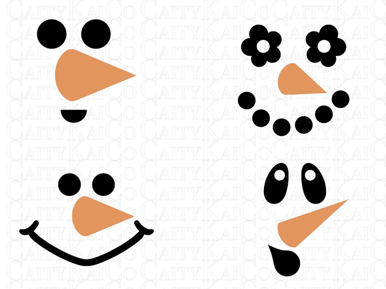 Snowman Face Svg Bundle of 20 Snowman Svg Christmas Svg - Etsy