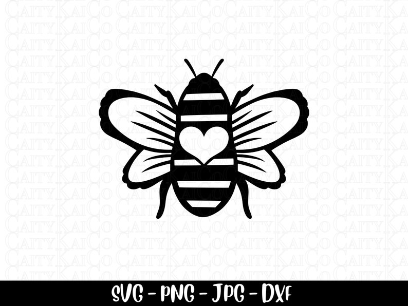 Bee Svg Cute Bee Heart Svg Honey Bee Clipart Dxf Png Jpg - Etsy