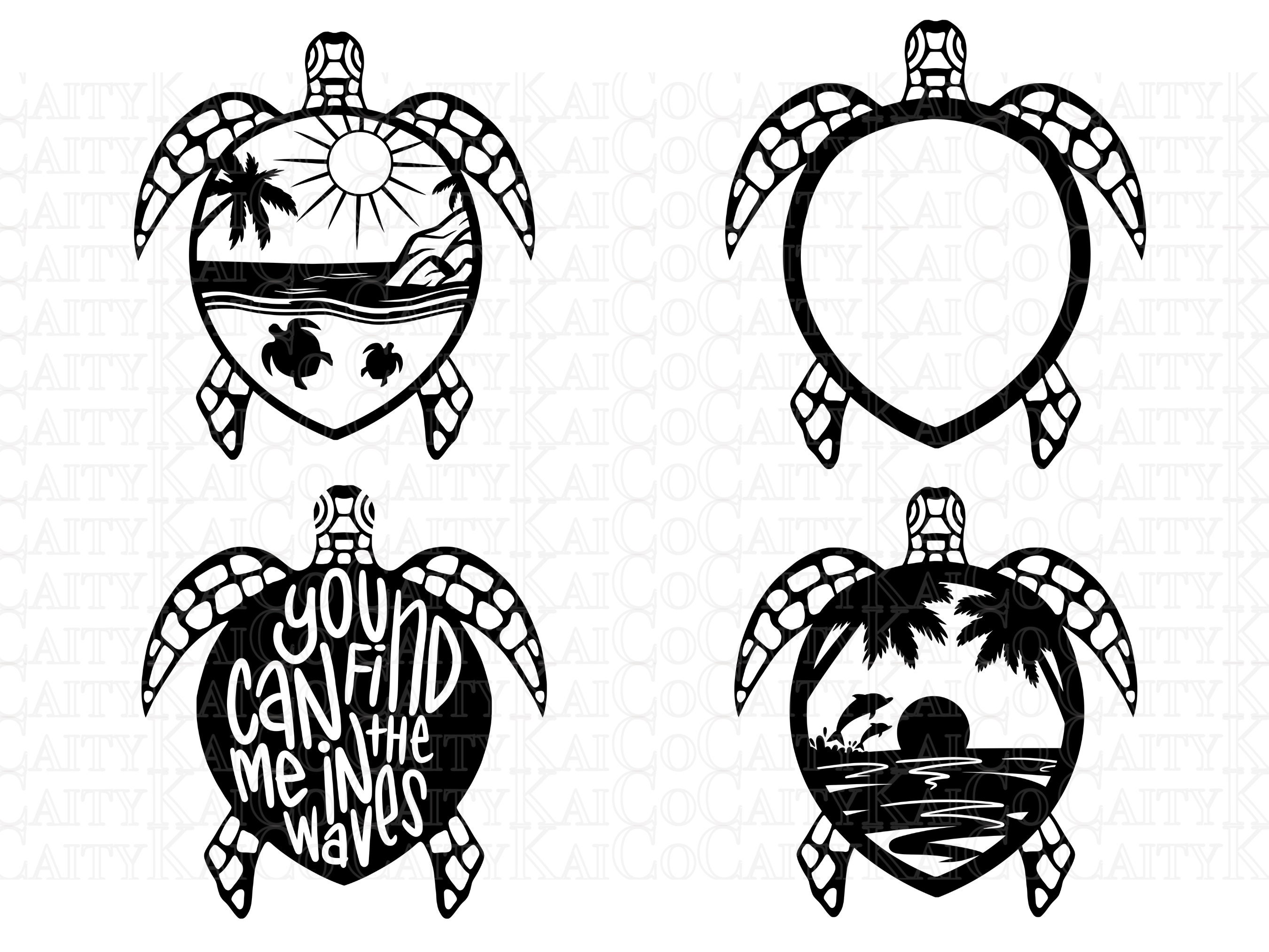 Sea Turtle and Tropical Beach Scene SVG Bundle of 24 Beach - Etsy Canada