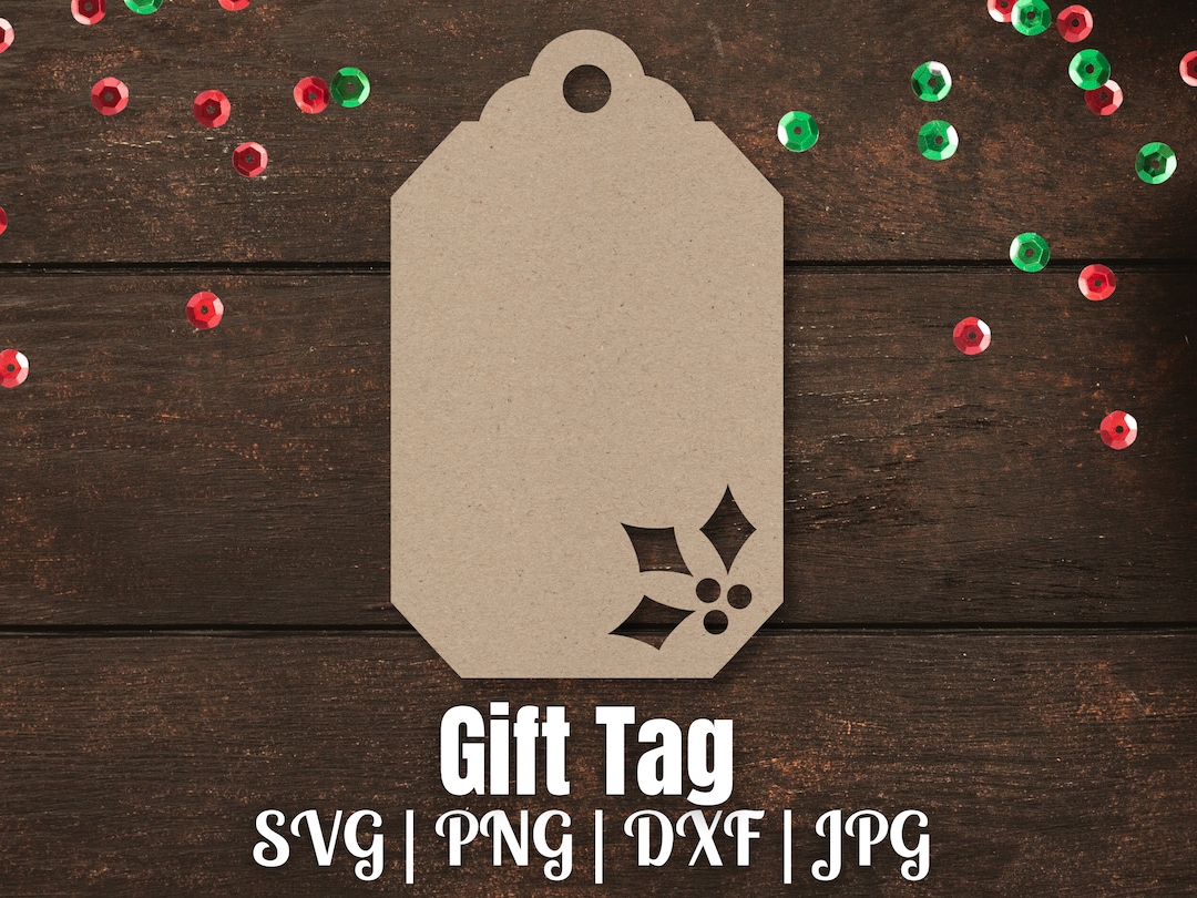 Holly Gift Tag Svg, Christmas Tags Svg, Gift Tag Cut File, Christmas ...