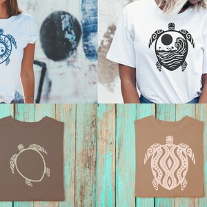 Sea Turtle SVG Bundle of 6, Tropical Island Beach Scene Svg, Dxf, Png ...