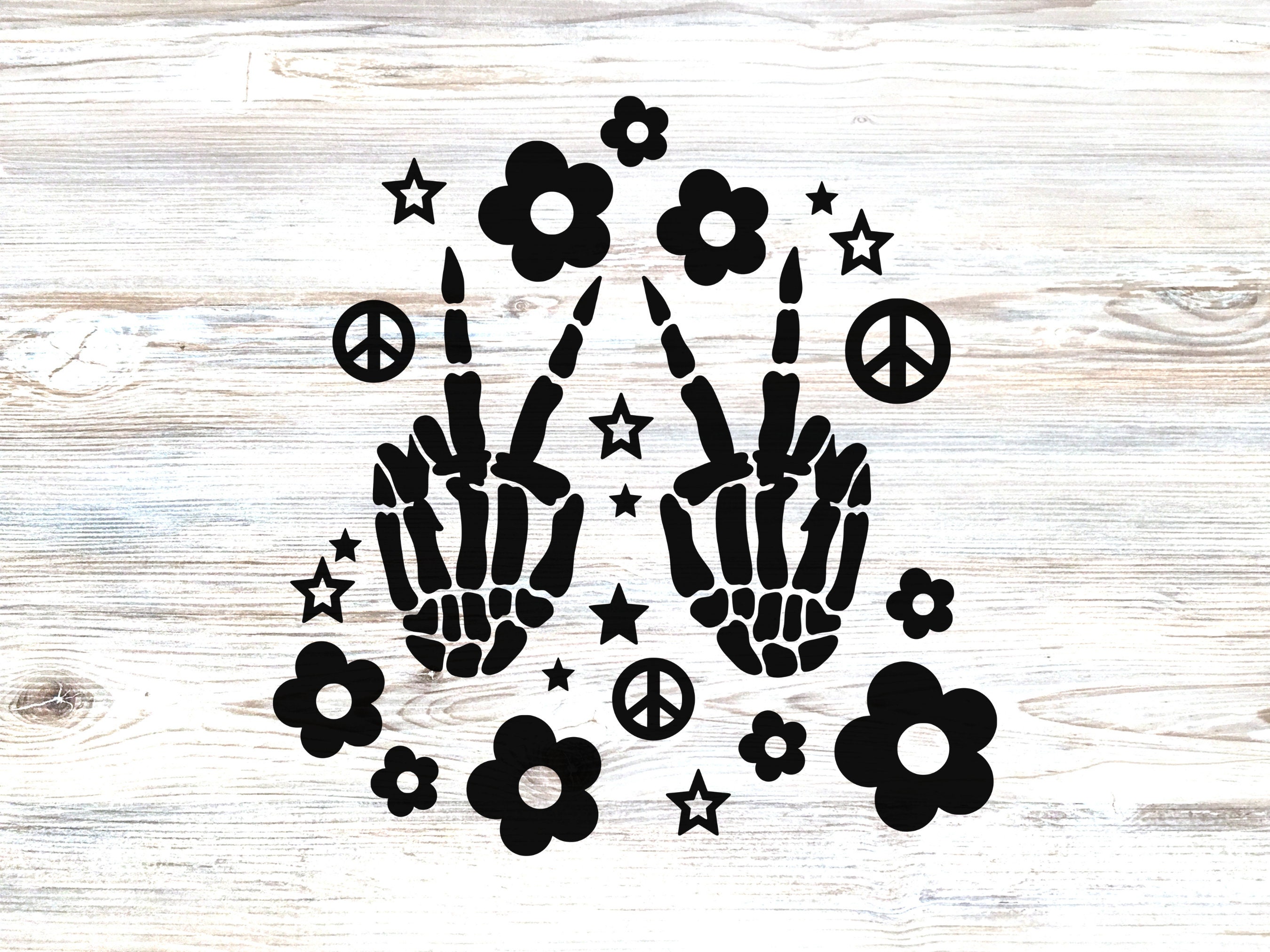Skeleton Hands Svg, Retro Flower Svg, Peace Sign Svg, Retro Halloween ...