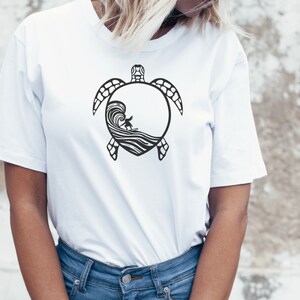 Surfing Sea Turtle Svg, Shirt Design, Svg Cut File, Dxf, Png, Wave Surf ...