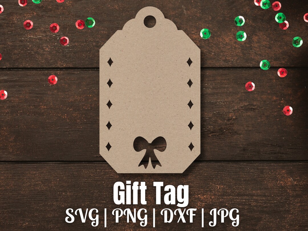 Christmas Bow Gift Tag Svg, Christmas Tags Svg, Gift Tag Cut File ...