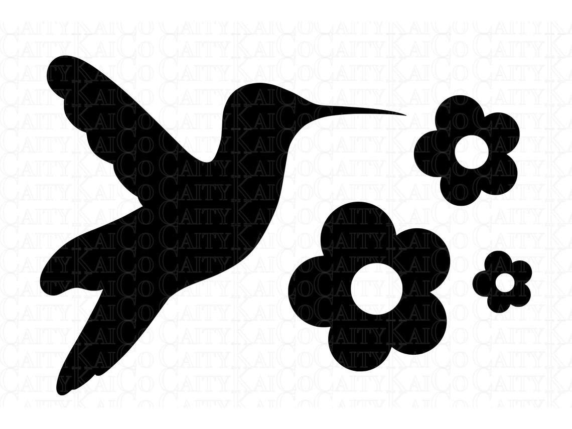 Hummingbird Svg Bundle of 3 Hummingbird Flower Svg - Etsy