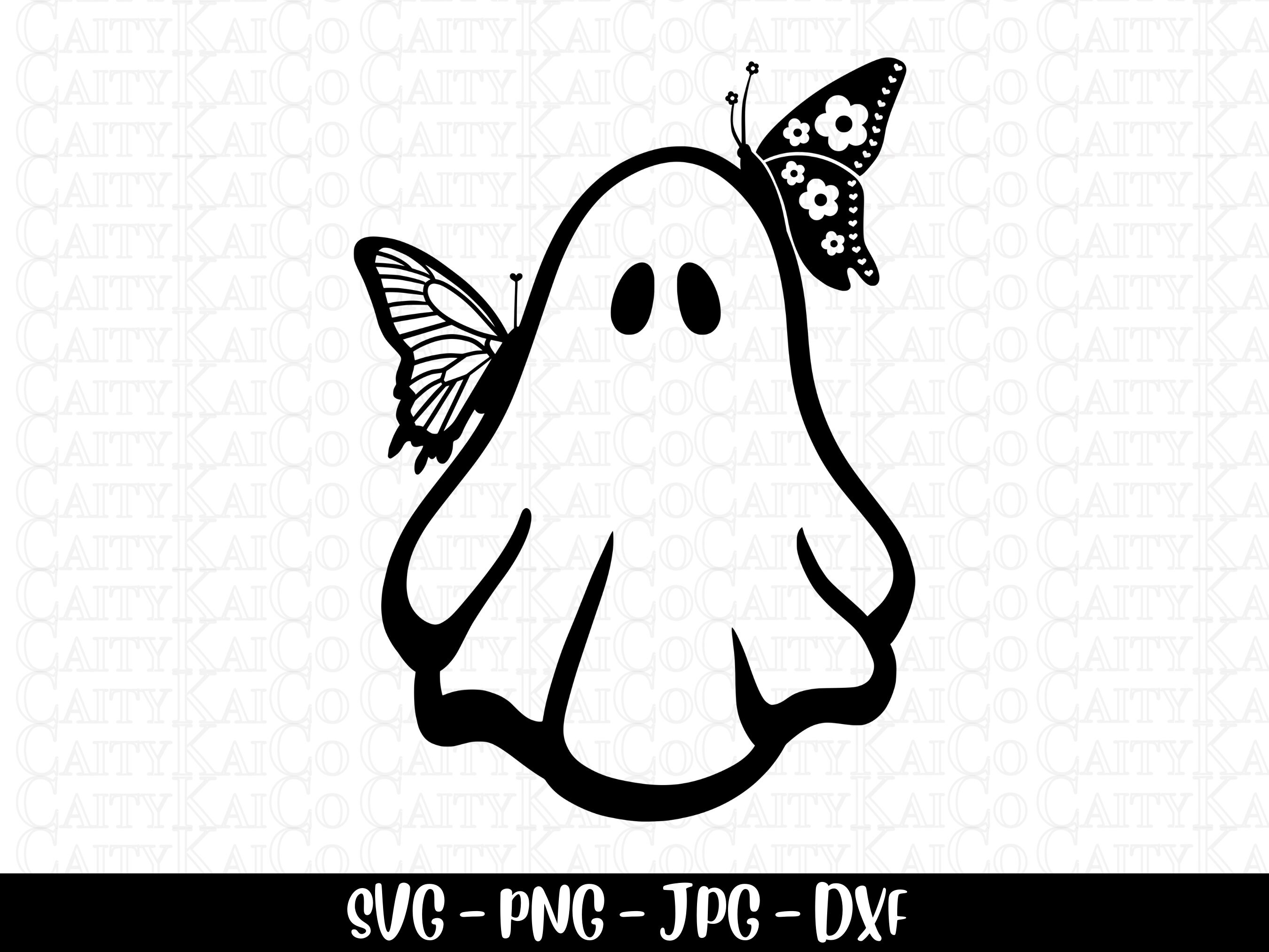 Butterfly Ghost Svg Retro Ghost Svg Halloween Svg Butterfly - Etsy