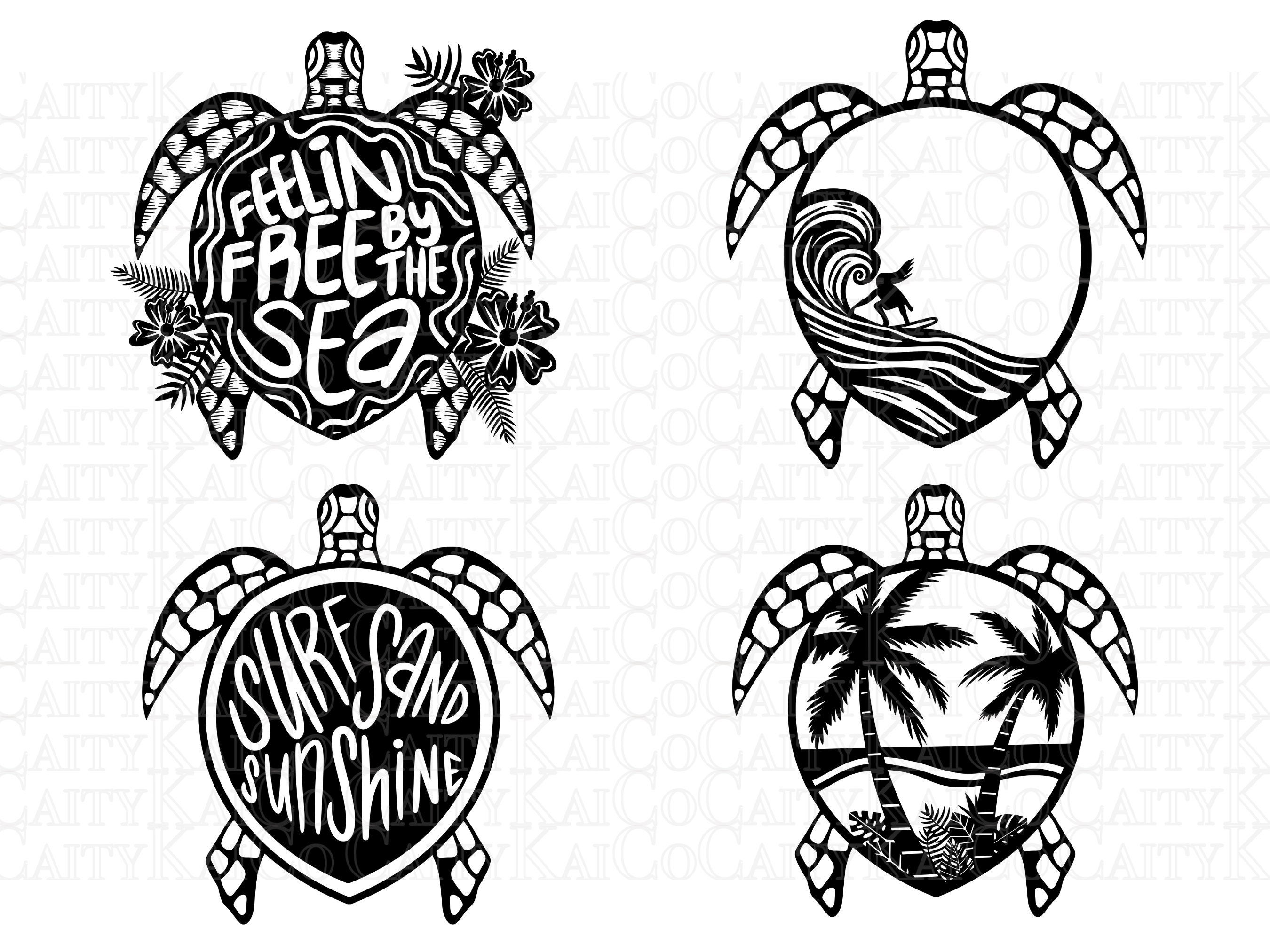Sea Turtle and Tropical Beach Scene SVG Bundle of 24 Beach - Etsy Australia