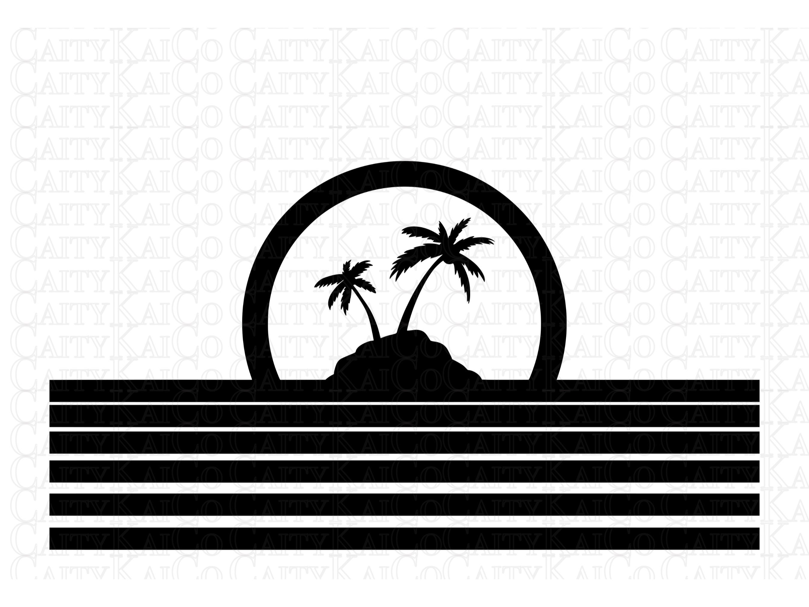 Tropical Beach Scene SVG Bundle Island Svg Palm Tree Svg - Etsy