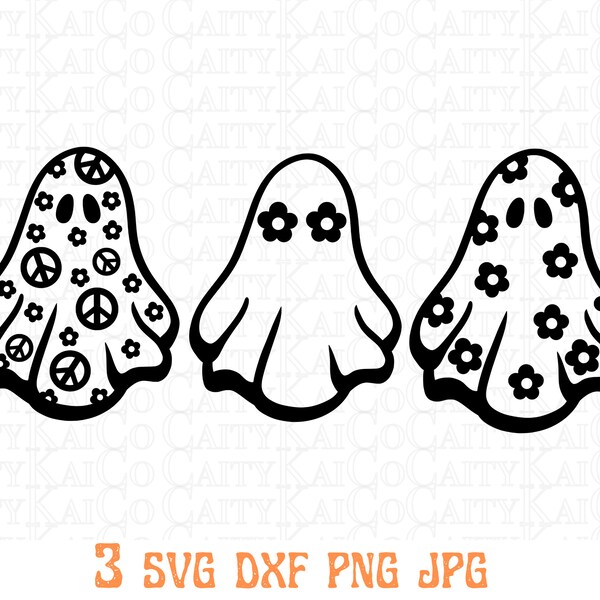 Spooky Ghost Peace Sign Svg - Etsy