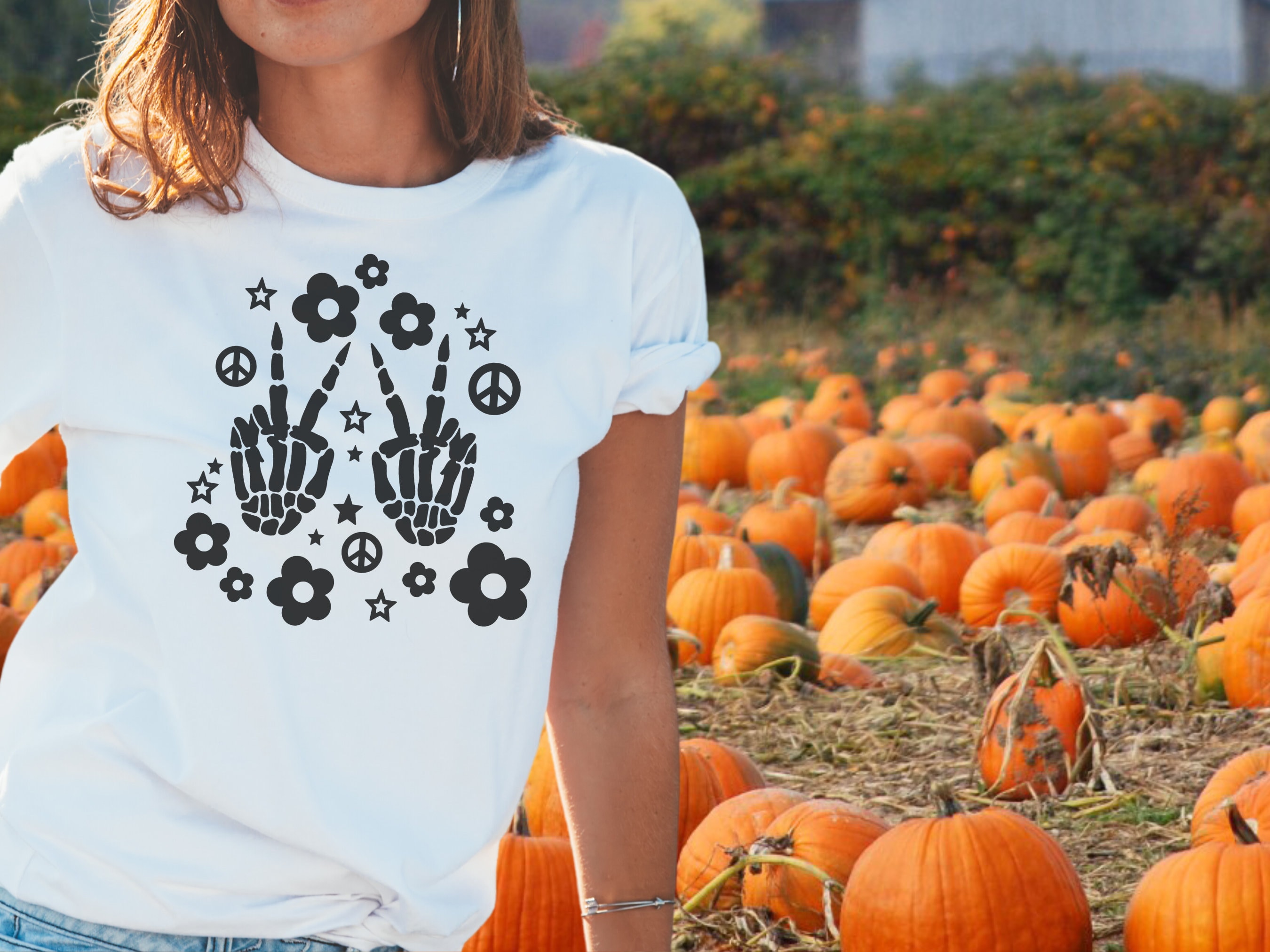 Skeleton Hands Svg, Retro Flower Svg, Peace Sign Svg, Retro Halloween ...