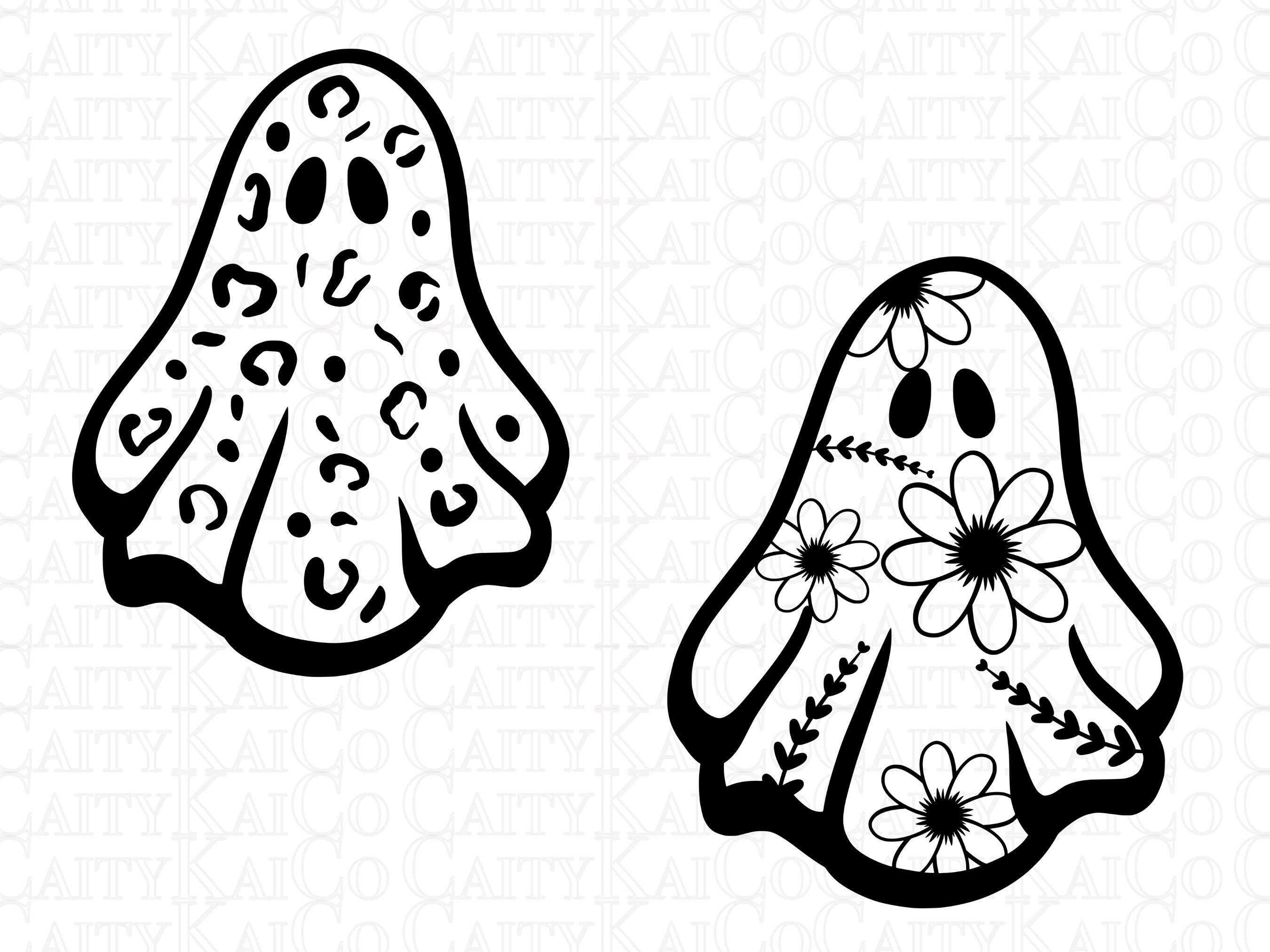 Ghost Svg Bundle of 17, Halloween Svg Bundle, Daisy Ghost Svg, Retro ...