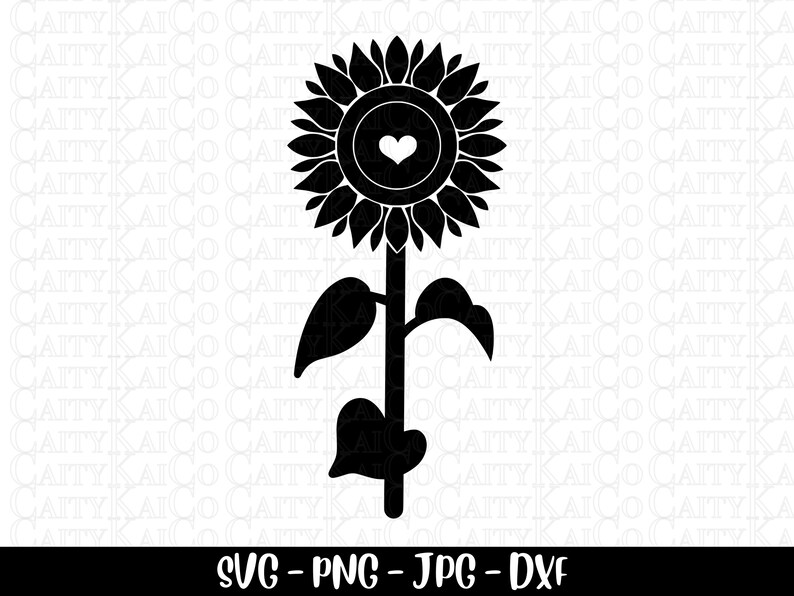 Sunflower Svg, Sunflower Heart Svg, Svg Cut File, Shirt Design, Dxf ...
