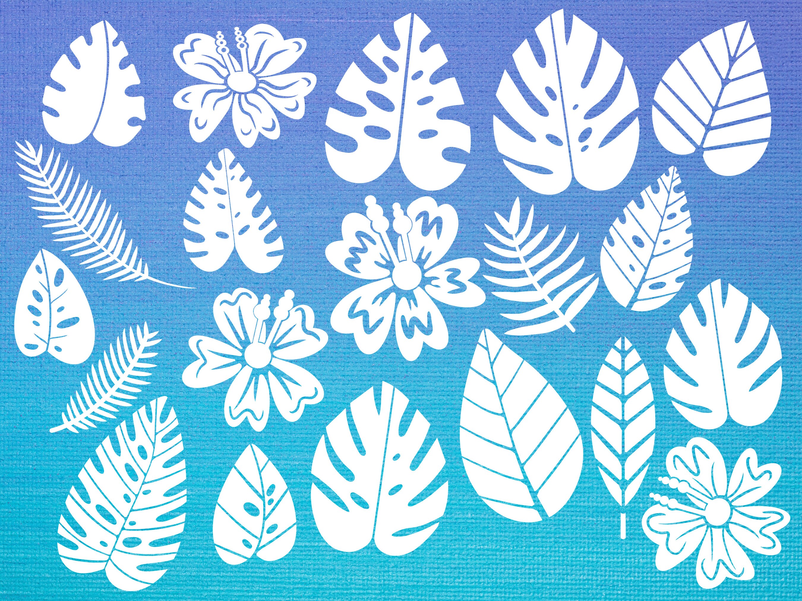 Tropical Leaves Svg Bundle, 20 Tropical Plant Svg, Monstera Leaf Svg ...