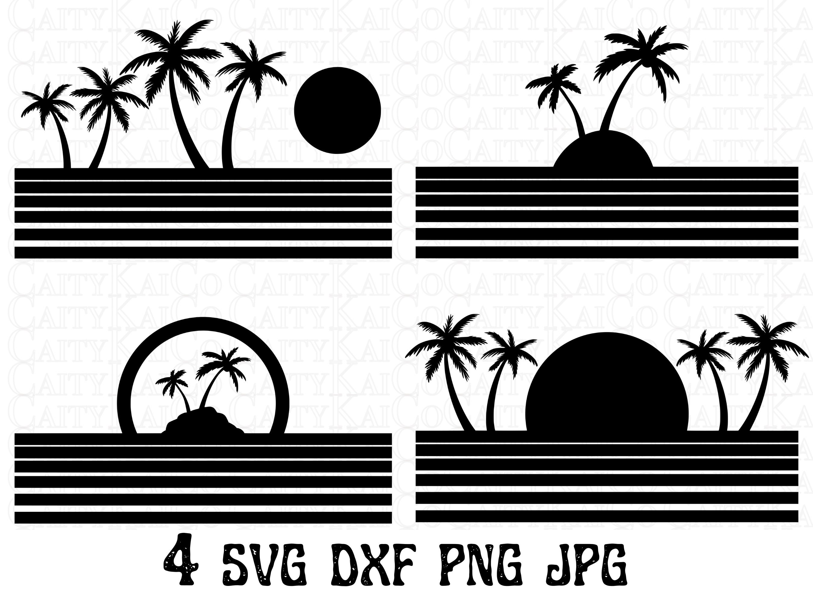 Tropical Beach Scene SVG Bundle, Island Svg, Palm Tree Svg, Beach ...