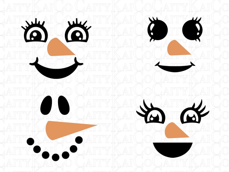 Snowman Face Svg Bundle of 20 Snowman Svg Christmas Svg - Etsy