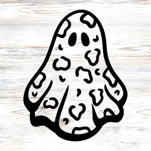 Animal Print Ghost Svg Bundle of 3, Cute Ghost Svg, Leopard Print Svg ...
