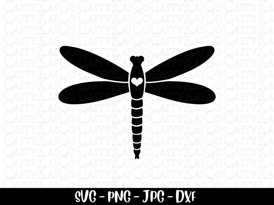 Dragonfly Svg, Cute Dragonfly Heart Svg, Dragonfly Clipart, Dxf, Png ...