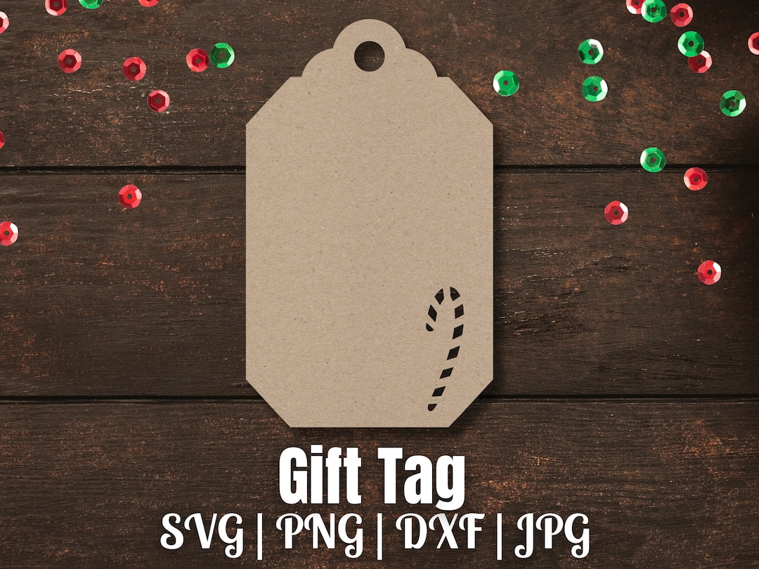 Candy Cane Gift Tag Svg, Christmas Tags Svg, Gift Tag Cut File ...