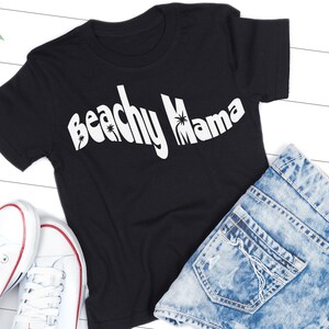 Beachy Mama SVG, Palm Tree Svg, Retro Wavy Text Svg, Beach Mama, Mother ...