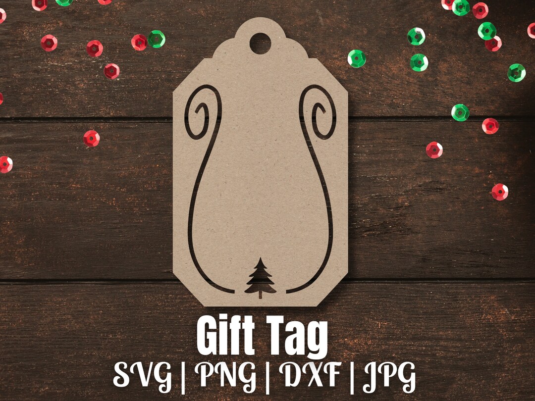 Christmas Tree Gift Tag Svg, Christmas Tags Svg, Gift Tag Cut File ...