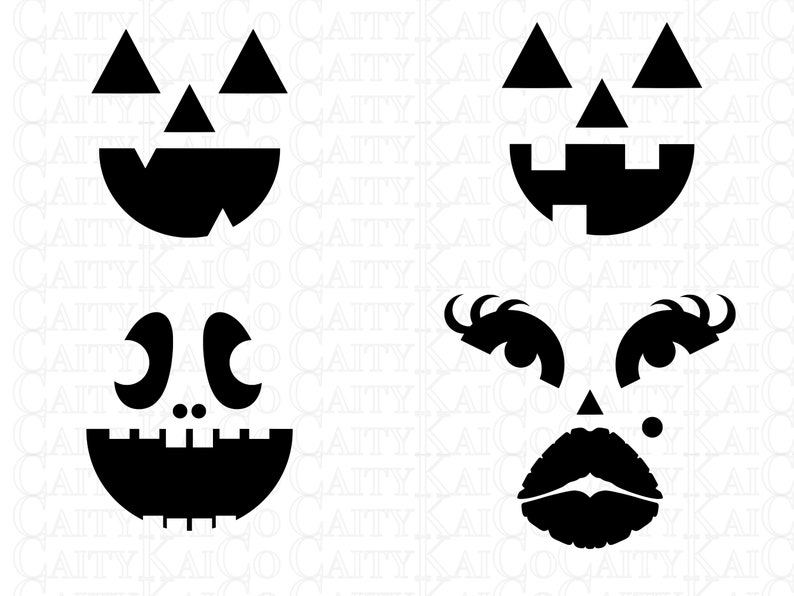 Pumpkin Face Svg Bundle of 32, Halloween Svg Bundle, Jack O Lantern Svg ...