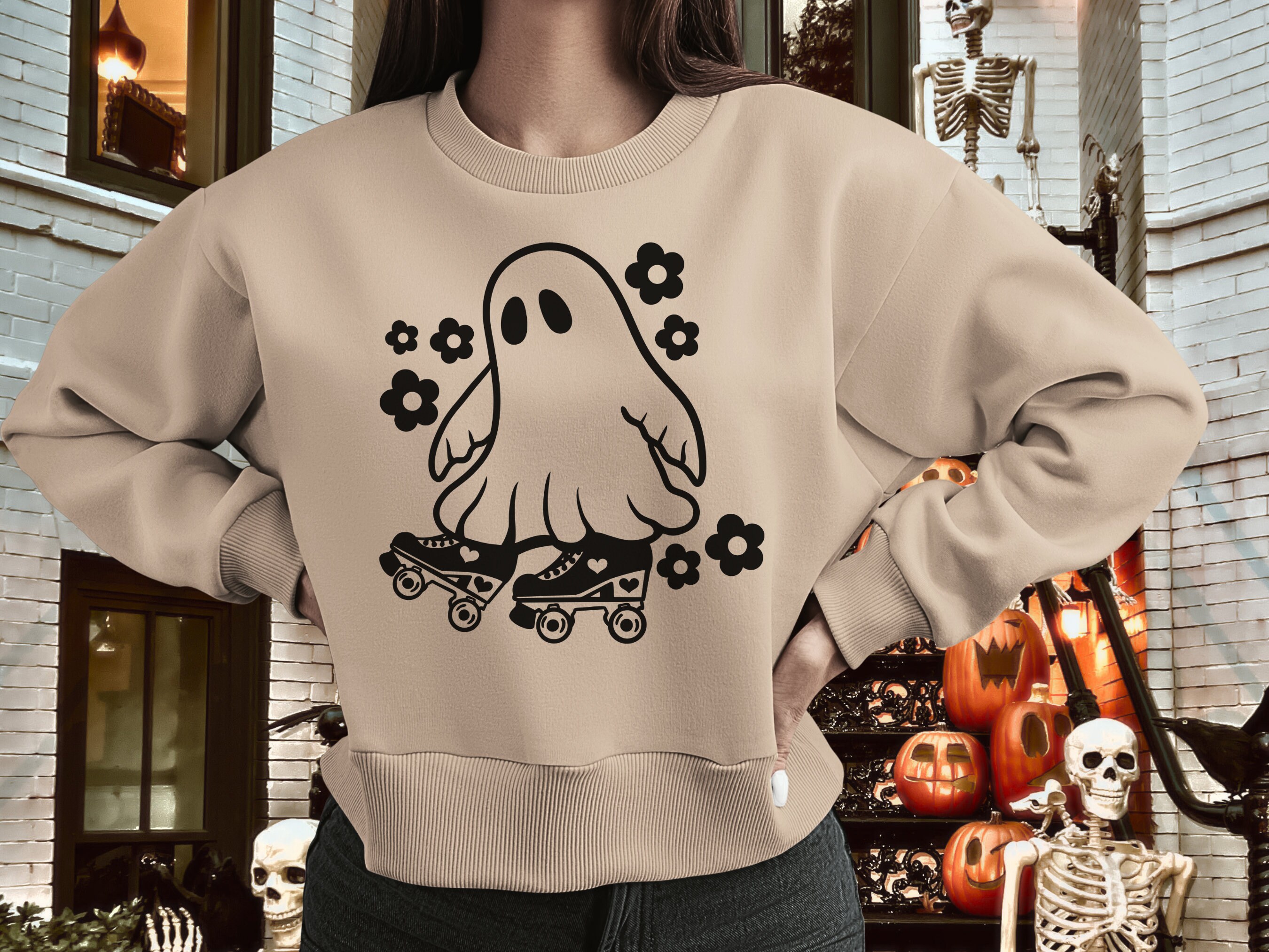 Roller Skating Ghost Svg, Retro Ghost Svg, Halloween Svg, Roller Derby ...