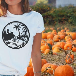 Tropical Witch Svg, Witchy Beach Svg, Halloween Beach Scene Svg, Black ...