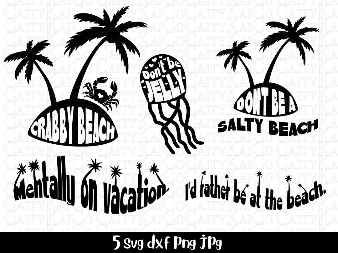 Beachy Beach SVG Bundle, Salty Beach, Summer Svg Cut File Bundle, Dxf ...