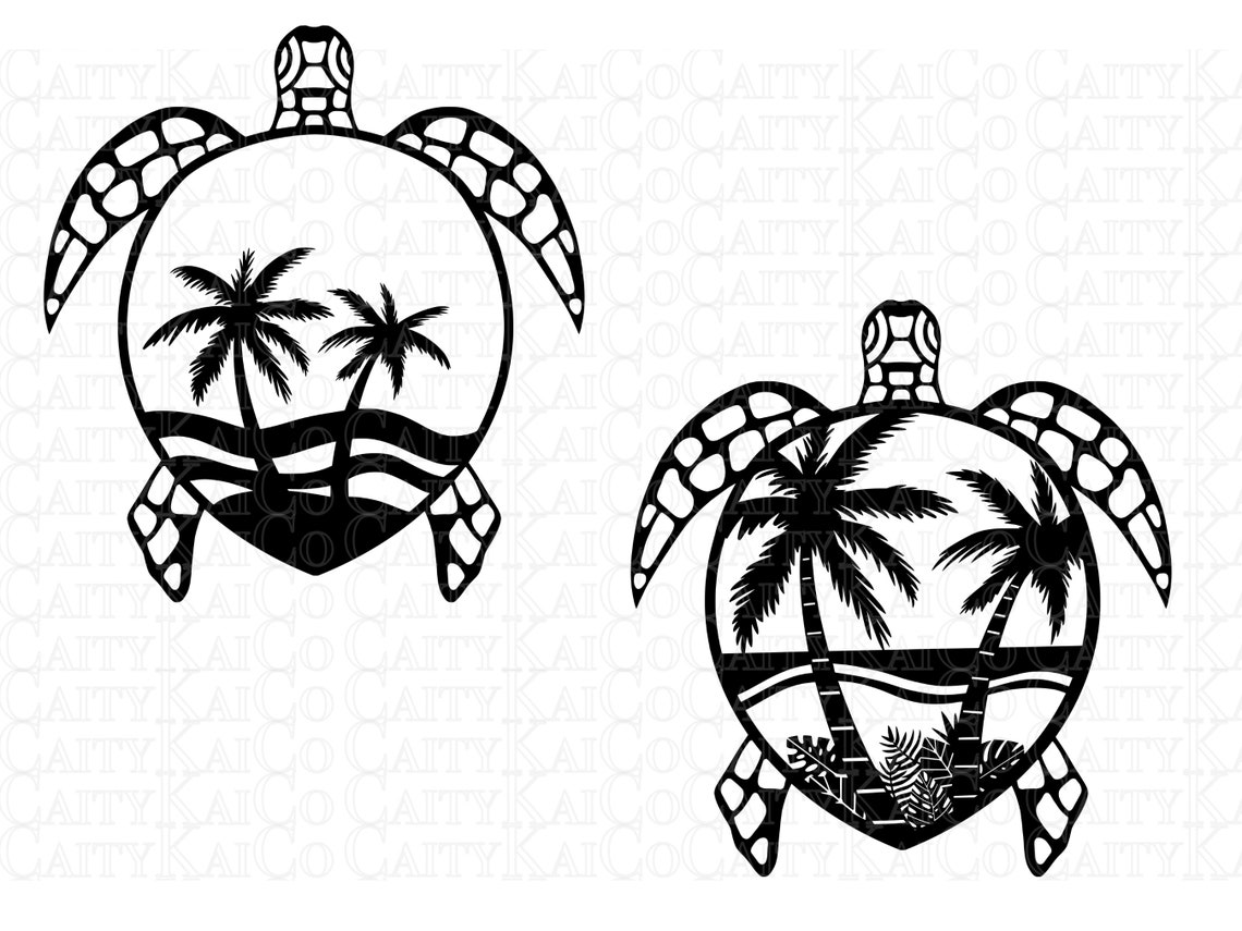Sea Turtle SVG Bundle of 12 Tropical Island Beach Svg Dxf - Etsy