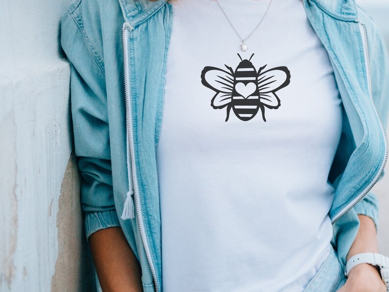 Bee Svg Cute Bee Heart Svg Honey Bee Clipart Dxf Png Jpg - Etsy