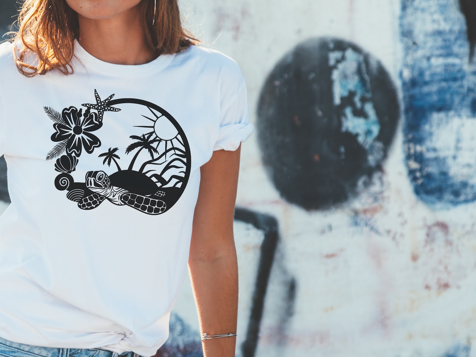 Sea Turtle Svg Tropical Island Beach Scene Svg Beach Svg - Etsy