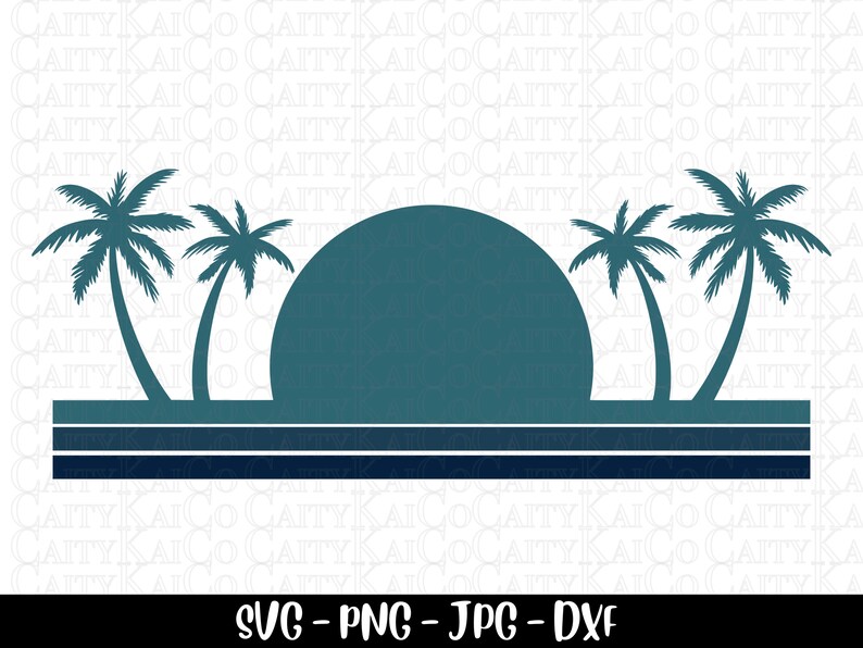 Beach Sunset Svg Palm Tree Svg Tropical Beach Scene Svg - Etsy