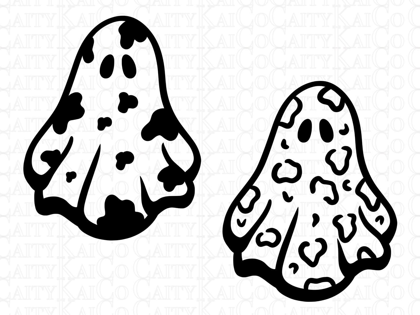 Ghost Svg Bundle of 17, Halloween Svg Bundle, Daisy Ghost Svg, Retro ...