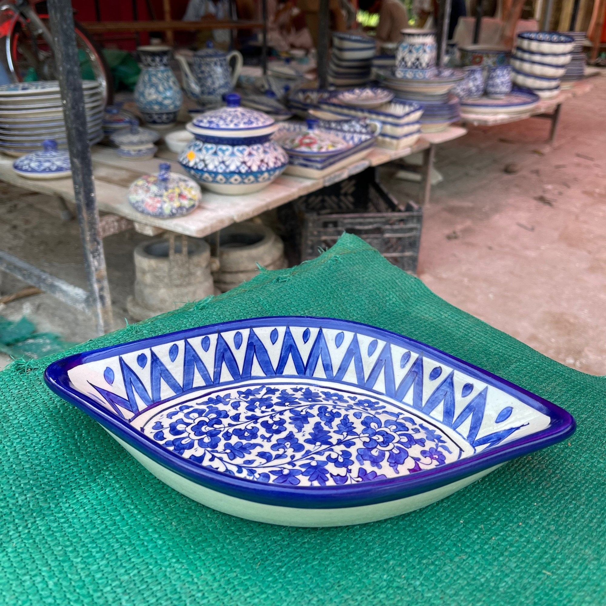 Handmadeazureleaf Serving Dish,ceramic Serving Bowl,handmade Cermaic Serving Dish,turkish ...