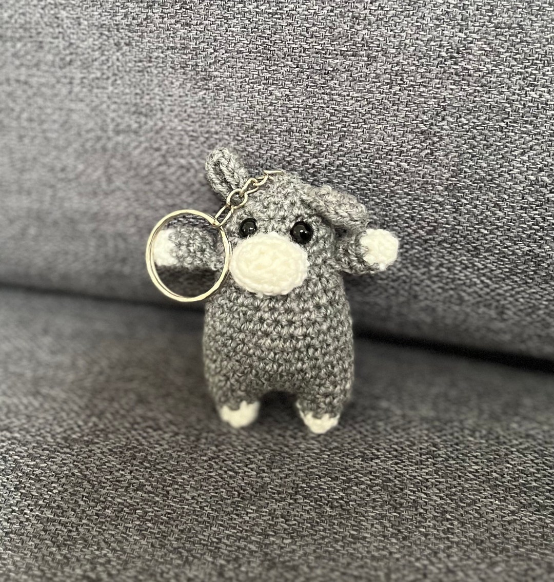 Handmade Crochet Cow Key Ring - Etsy