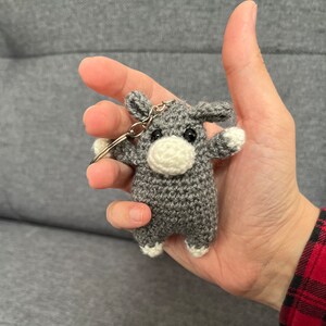 Handmade Crochet Cow Key Ring - Etsy