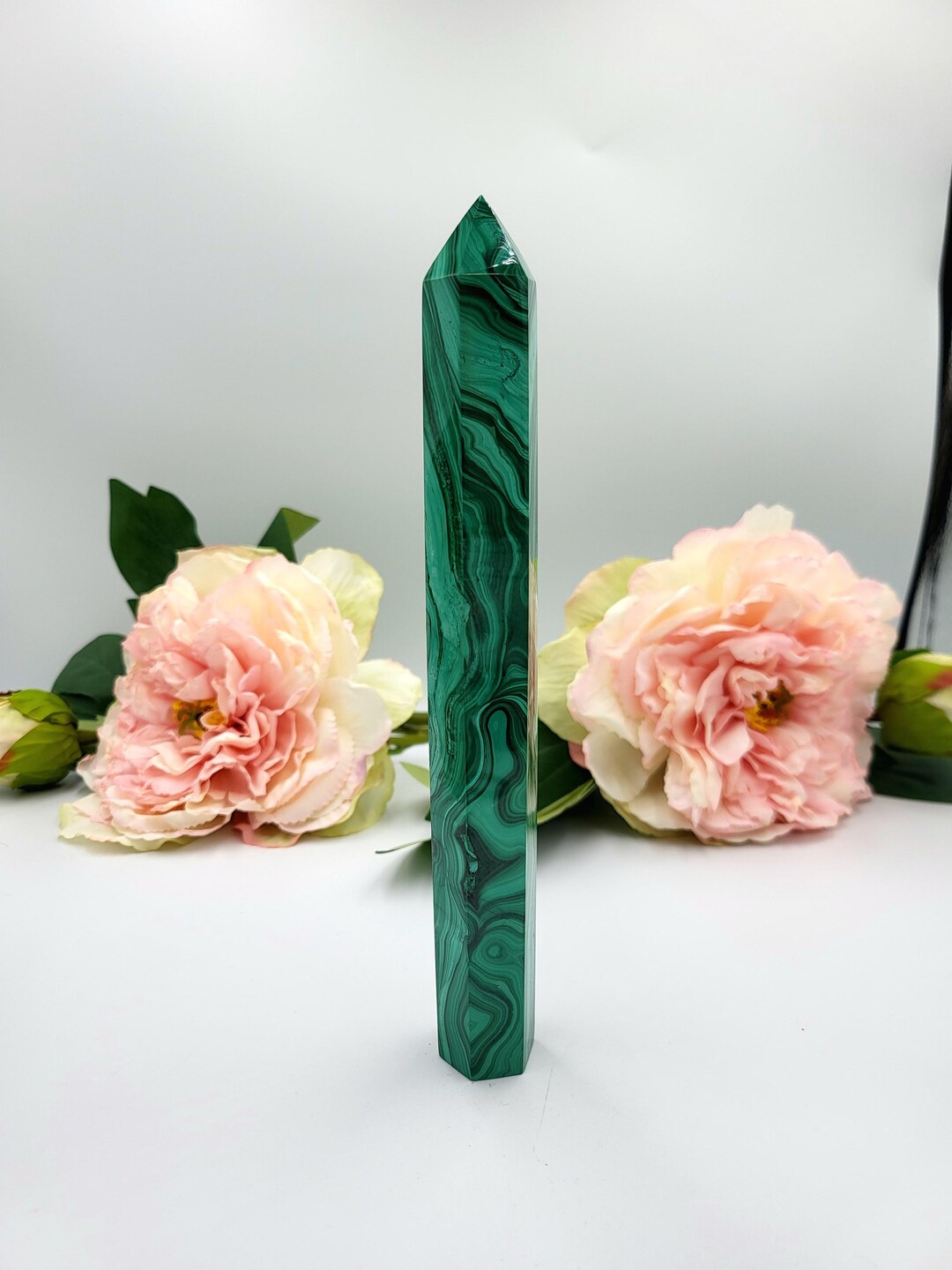 Statement Large Solid Malachite Tower - Rare Mineral - High Quality ...
