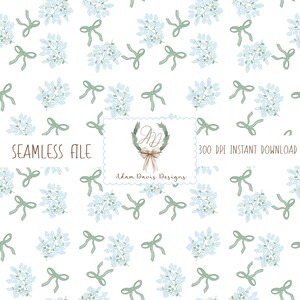 Seamless Pattern | Blue Floral | Blue Flower | Digital Paper | Floral ...