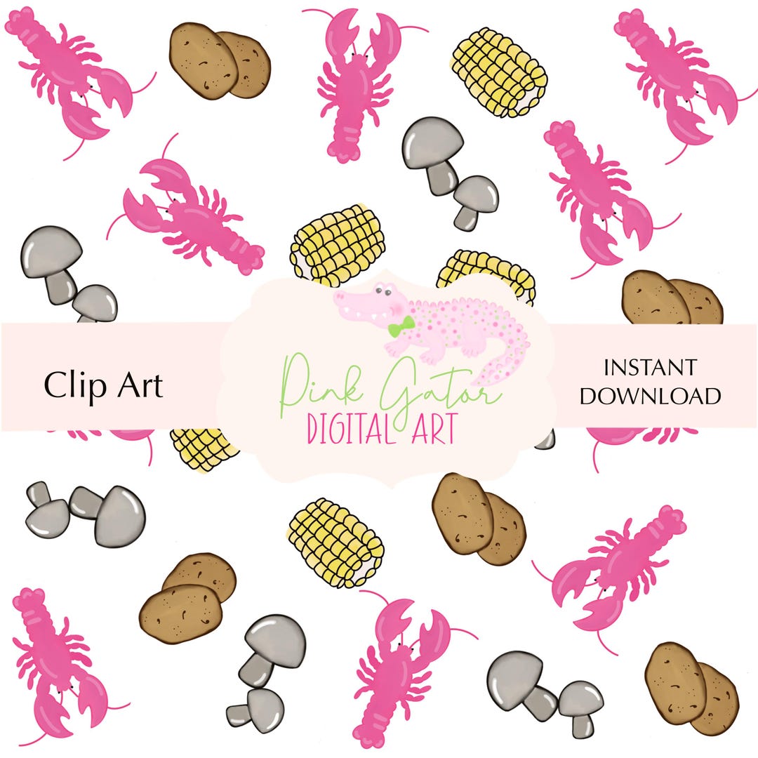 Crawfish| Crawfish Bow |digital Art| Crawfish Invitation | Seamless ...