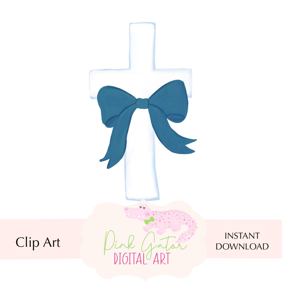 Cross Clipart | Blue White Cross Bow | Digital Art| Cross Invitation ...