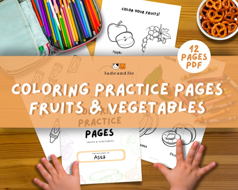 Coloring Practice Pages, Coloring Activity, Fruits and Vegetables ...