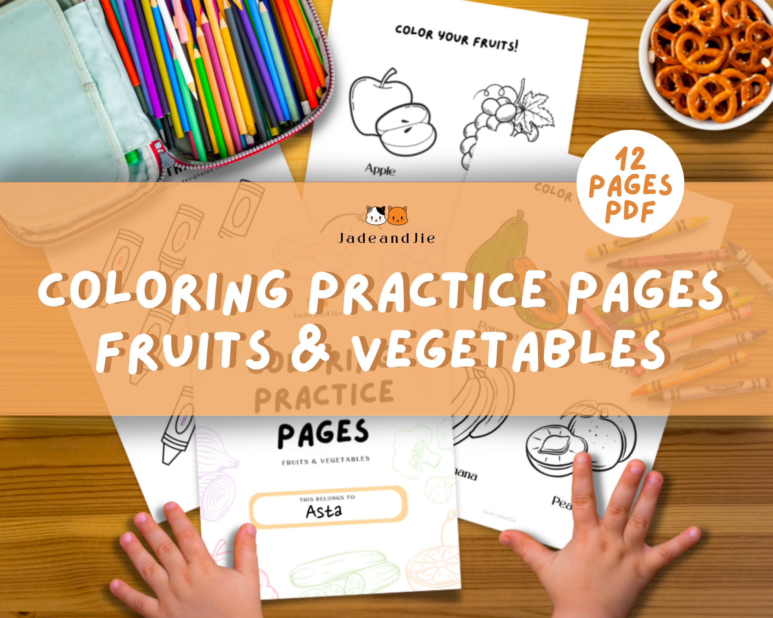 Coloring Practice Pages, Coloring Activity, Fruits and Vegetables ...