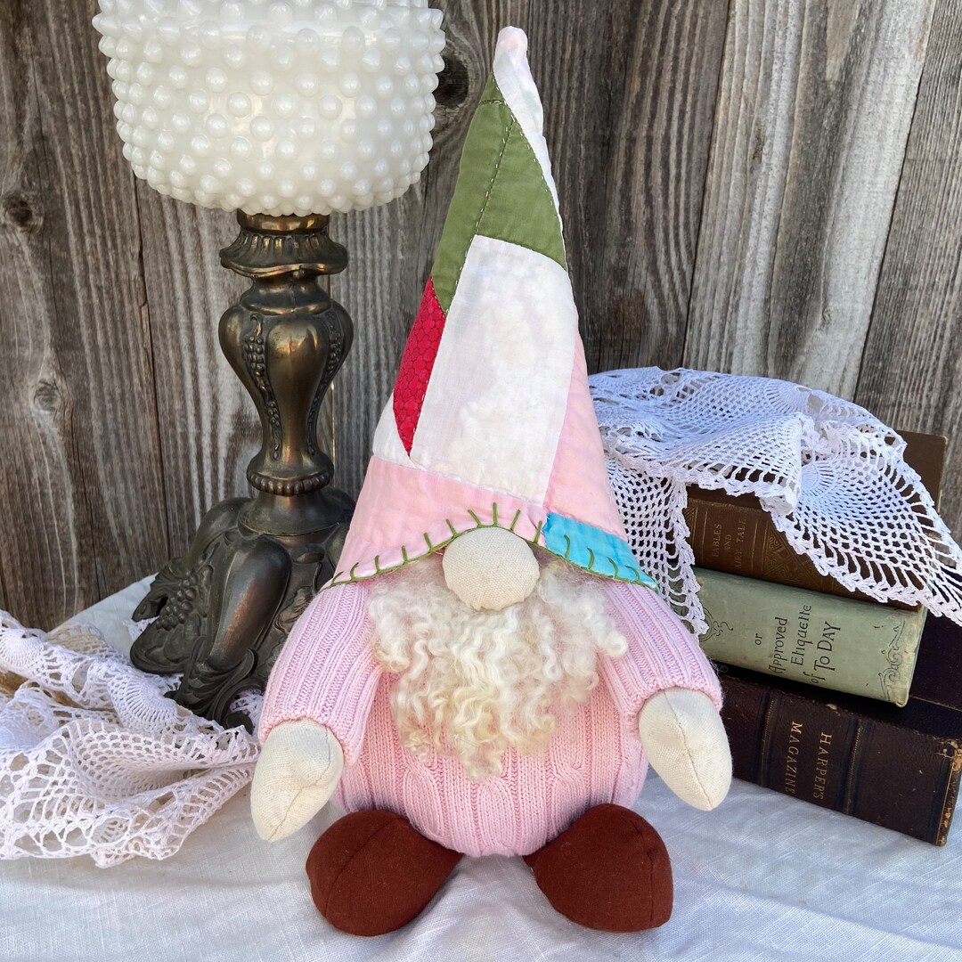 Adorable Handmade, Pink, Shabby Chic Gnome - Etsy