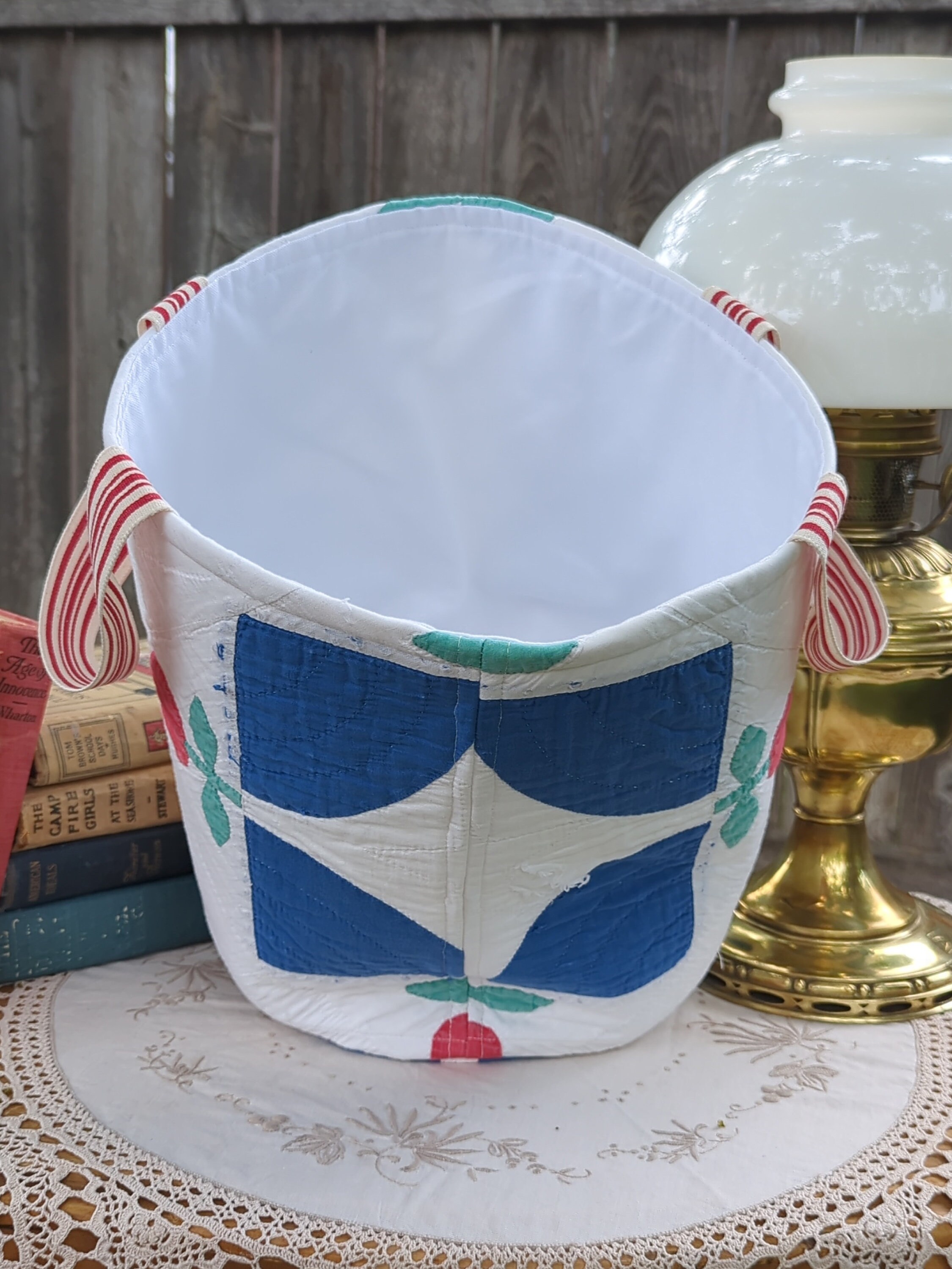 Large Vintage Quilt Bucket - Etsy