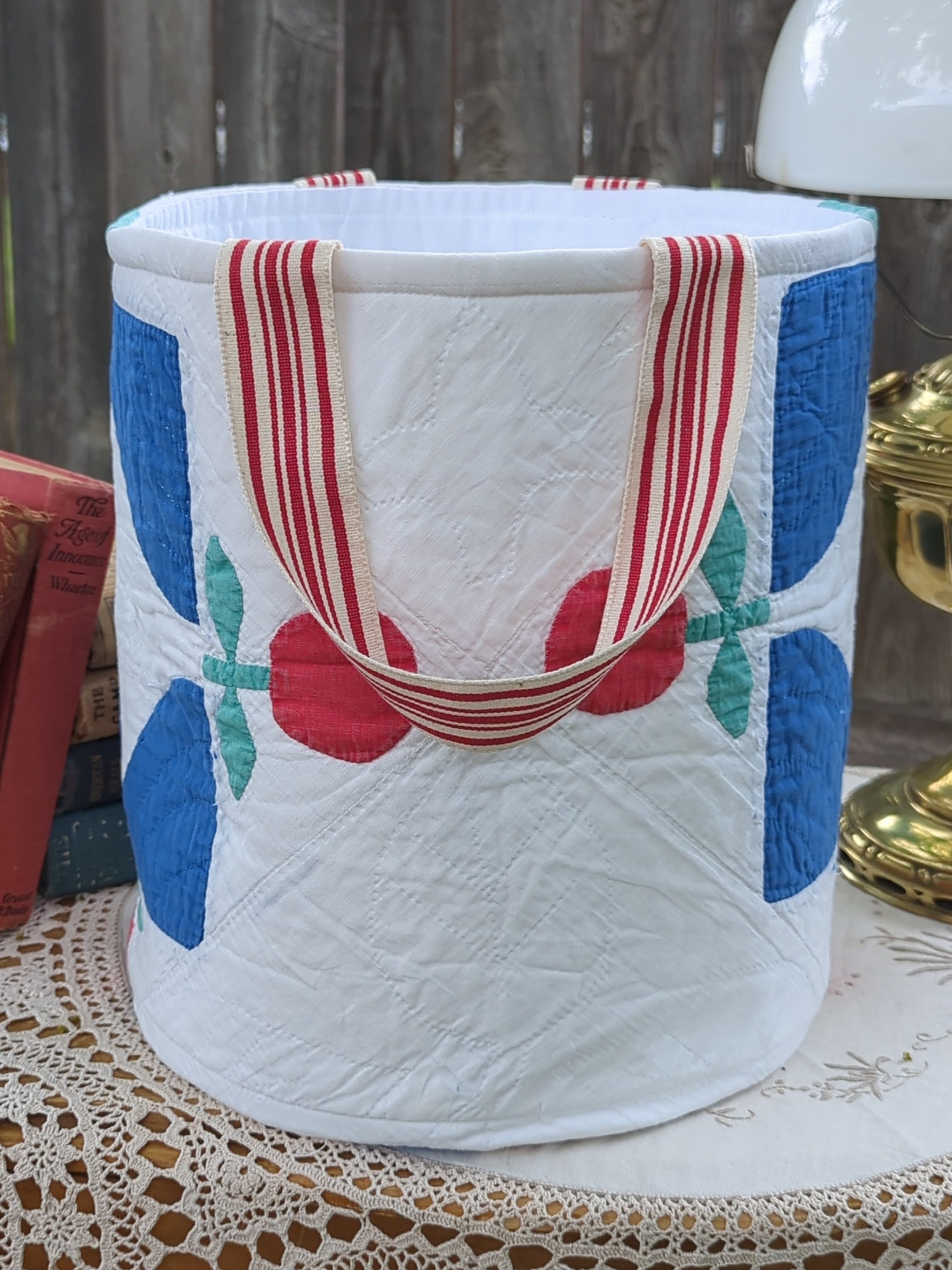 Large Vintage Quilt Bucket - Etsy
